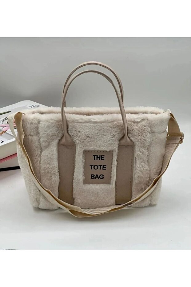 Zealous Γυναικεία τσάντα χιαστί με λουράκι κολόνας από γούνα βελούδινη ...