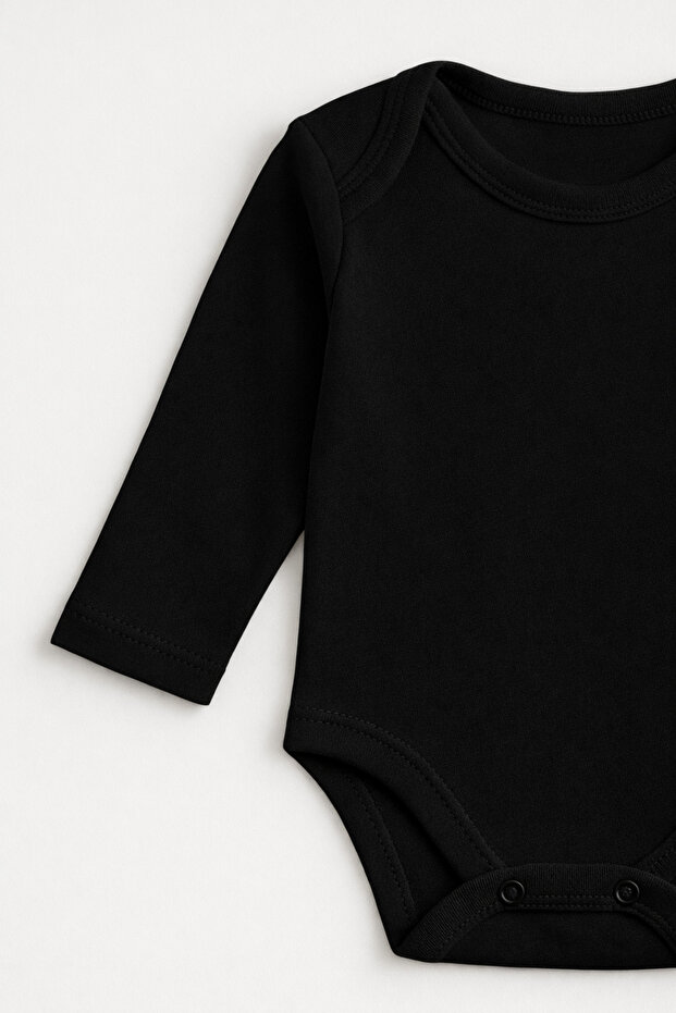 MODA Türk Bozkurt Göktürkçe Kurt Baskılı Pamuklu Uzun Kollu Bebek Siyah ...