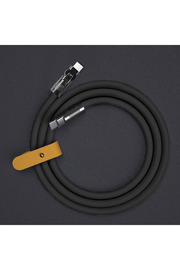 Choice 2m black 120W 6A Fast Charge Type C Silicone Rotating Elbow USB ...