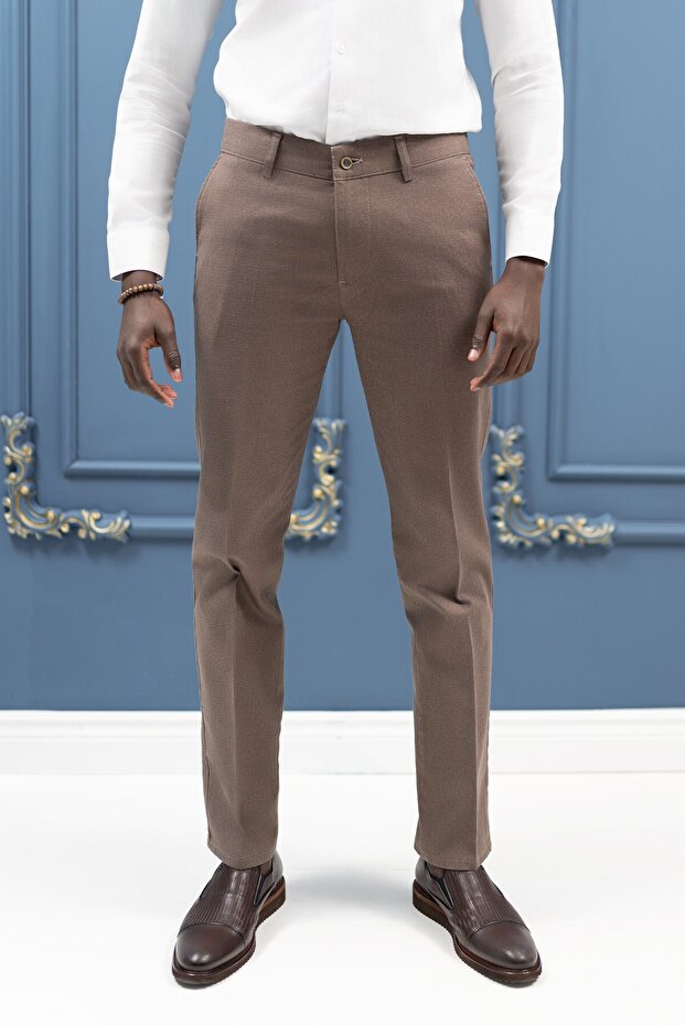 NOTRA Παντελόνι χειμερινής γαμπαρντίνας με υφή βαμβακιού κανονικής ...