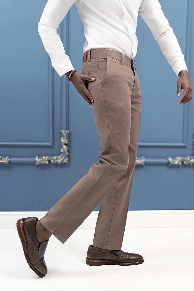 NOTRA Παντελόνι χειμερινής γαμπαρντίνας με υφή βαμβακιού κανονικής ...