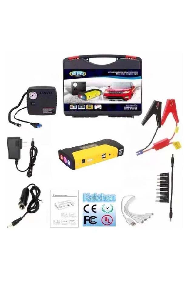 Generic Car Jump Starter Power Bank with Air Compressor 1000A 12V ...