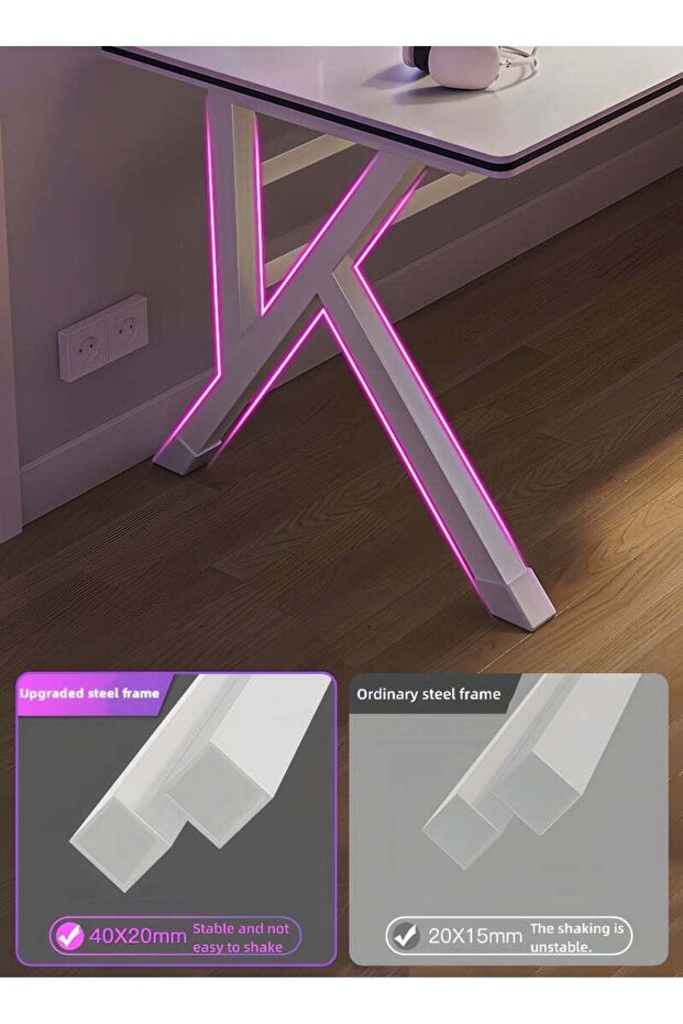 EGG K Shaped Gaming Desk 100cm Computer Table Home Office Computer Desk ...