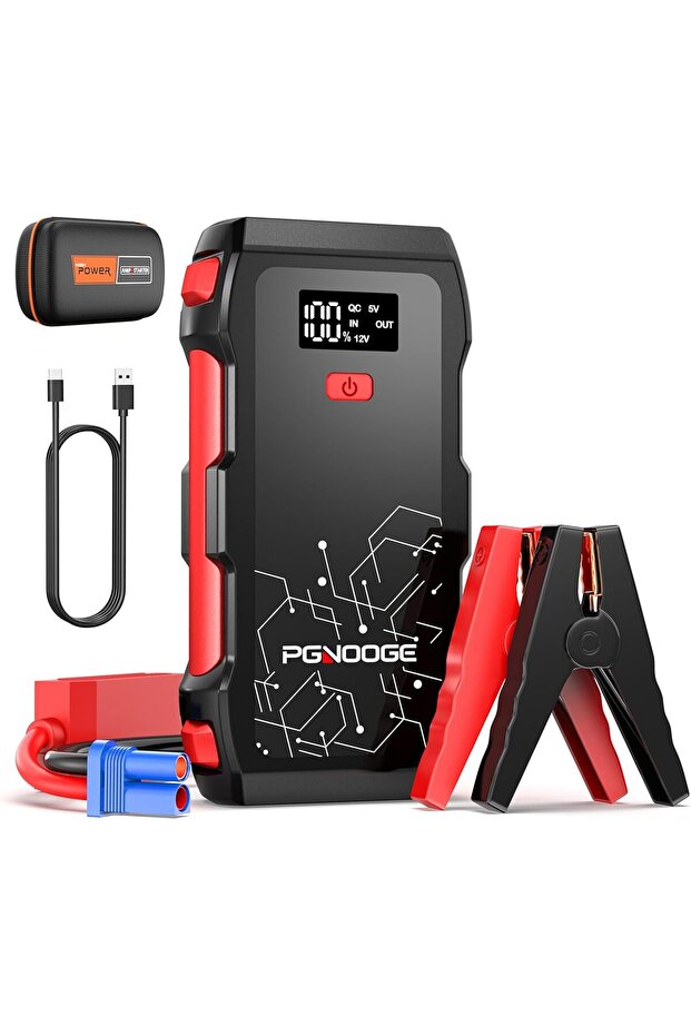 PGNOOGE 6000A Car Jump Starter, 26800mAh Battery Power Pack For All Gas ...