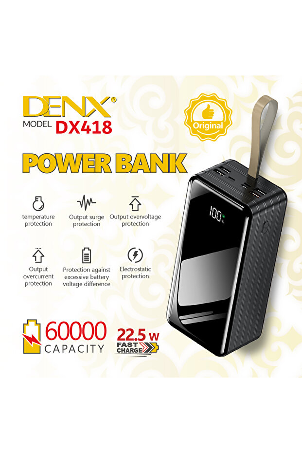 Generic DENX 60000mAh Power Bank, 22.5W Fast Charging, Portable Charger ...