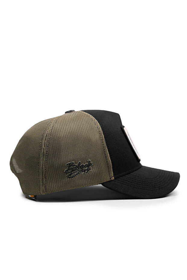 BlackBörk Καπέλο Trucker Cordura με λογότυπο El Patron σε μαύρο-χακί ...