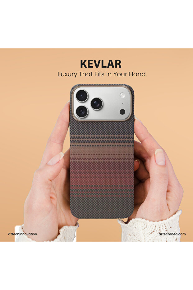 Aztech غطاء iPhone 16 Pro Max من ألياف الأراميد فائقة النحافة من كيفلر ...