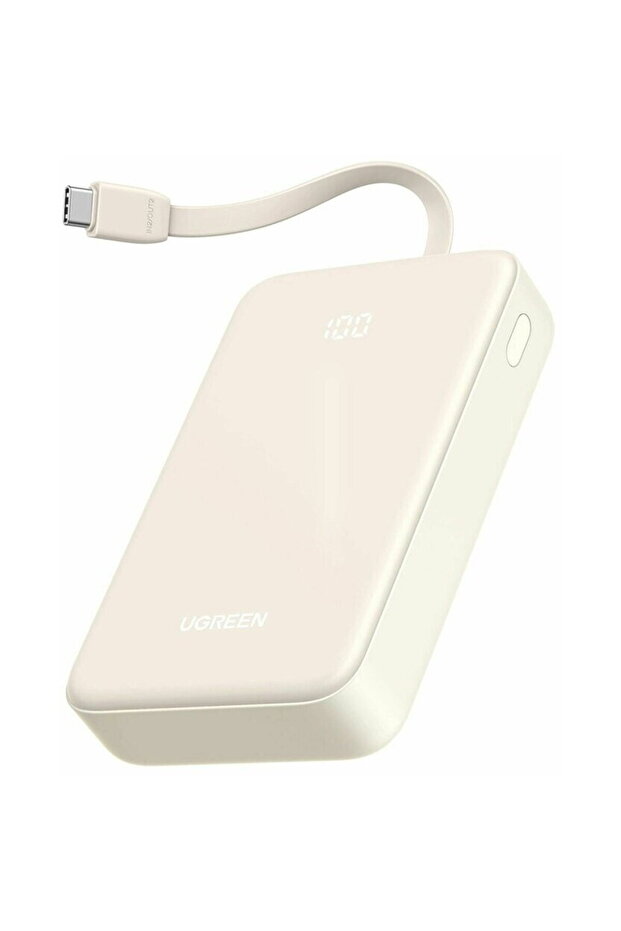 Ugreen 20,000 mAh 22.5W USB-C USB-A built-in USB-C cable Beige- Trendyol