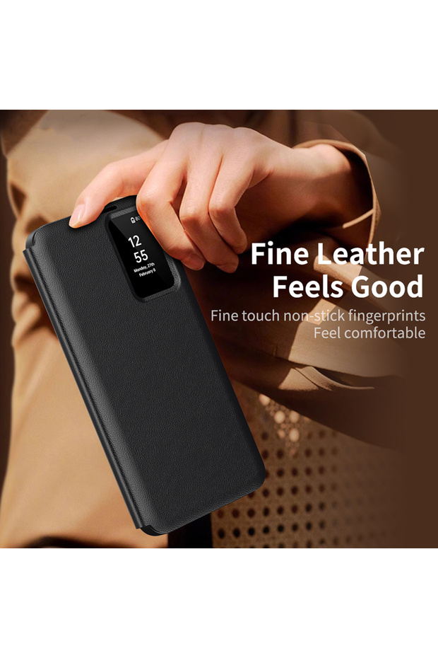 Techsuit Samsung Galaxy S25 FE SmartView Series book cover, black- Trendyol