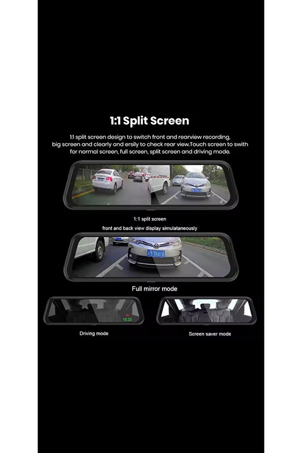 MR.SMART F.T.C Mirror Dash Cam with Rear Camera, Full HD 1080P, Touch ...