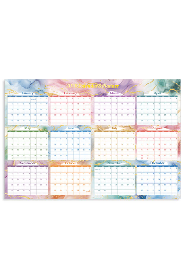 Choice marble 2026 12 Months Year Planner Large Wall Calendar With ...
