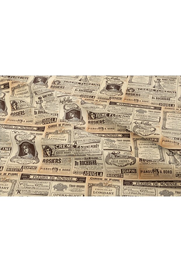 Tataroğlu Dijital Kumaş Παλιά σελίδες εφημερίδων με μοτίβο ψηφιακό με ...