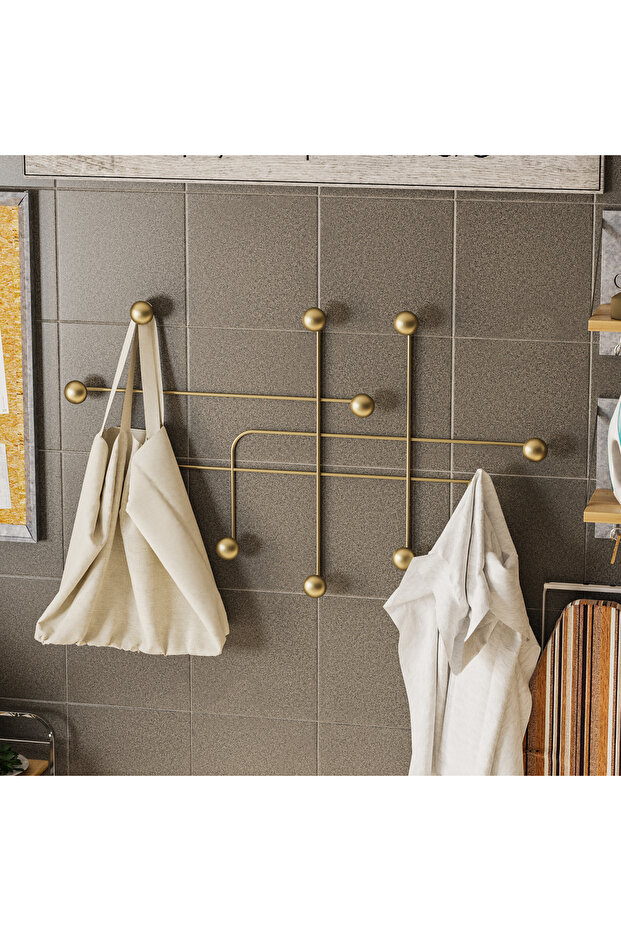 MOİRA Altın Gold,Dekoratif Metal Duvar Askısı Modern Tasarım Antre ...