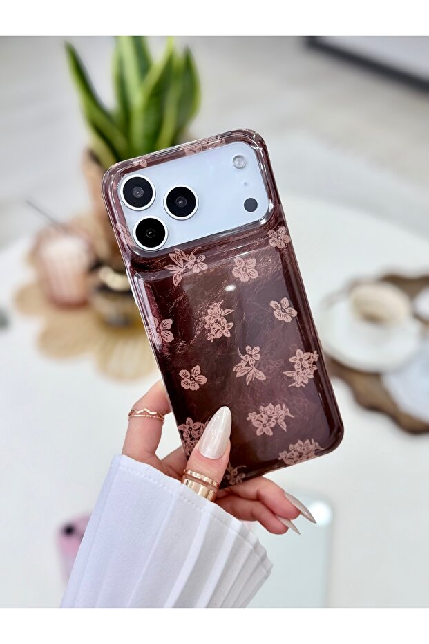 Go Aksesuar iPhone 17 Promax Compatible Shine Brown Flower Color ...