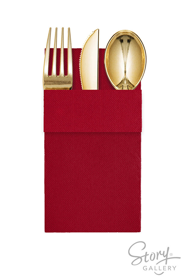 Story 40X40 cm 2-Ply 50-Piece 1/8 Pocket Air Touch Pattern Burgundy ...