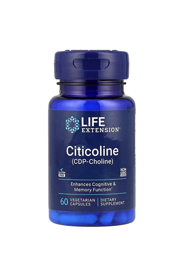 Life Extension Citicoline CDP-Choline Brain Cognitive 60 Veg Caps ...