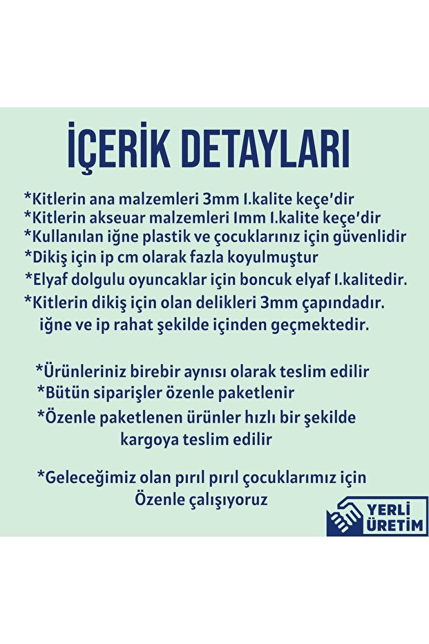 bıcırıklarkids Fil Figürlü Elyaf Dolgulu Keçe Oyuncak Dikiş Kit'i ...