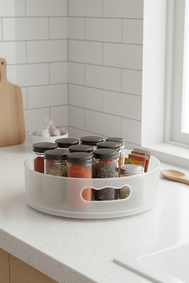 Mithra Life Περιστρεφόμενος 360 μοίρες διαφανής οργανωτής κουζίνας ...