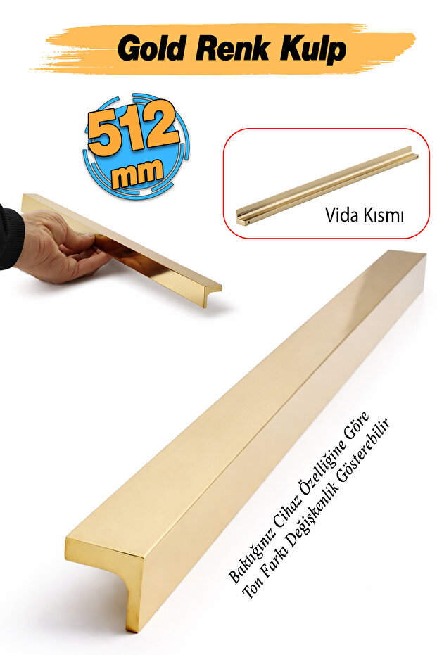 Badem10 Λαβές ντουλαπιών επίπλων Lada Gold Luxury Metal 512 mm 51,2 cm Μήκος Λαβές ντουλαπιών ...