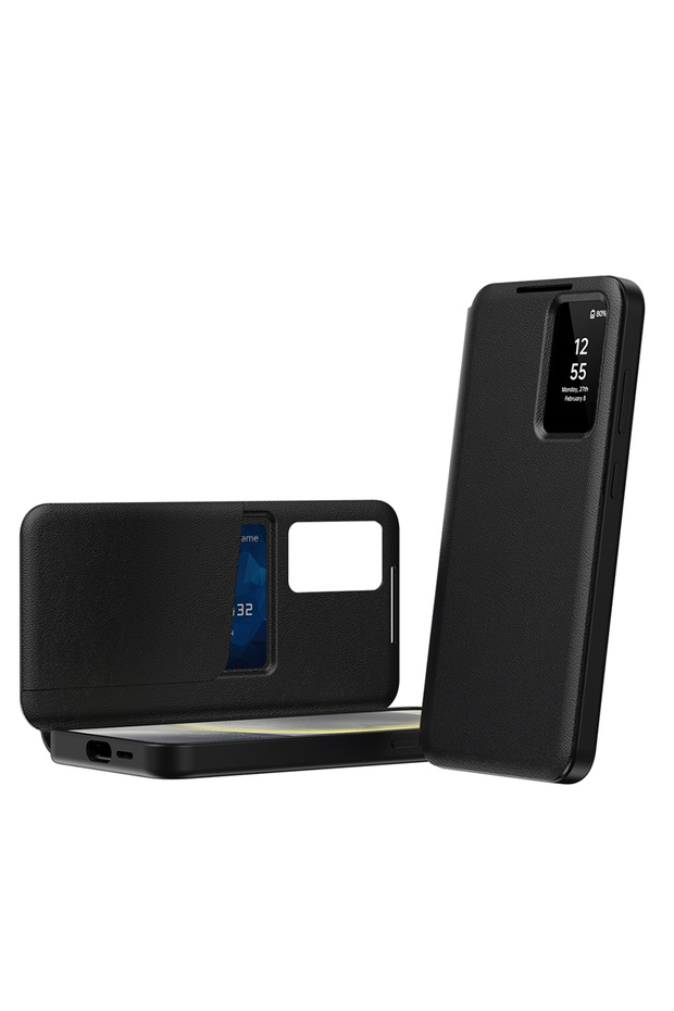 Techsuit Samsung Galaxy S25 FE SmartView Series book cover, black- Trendyol