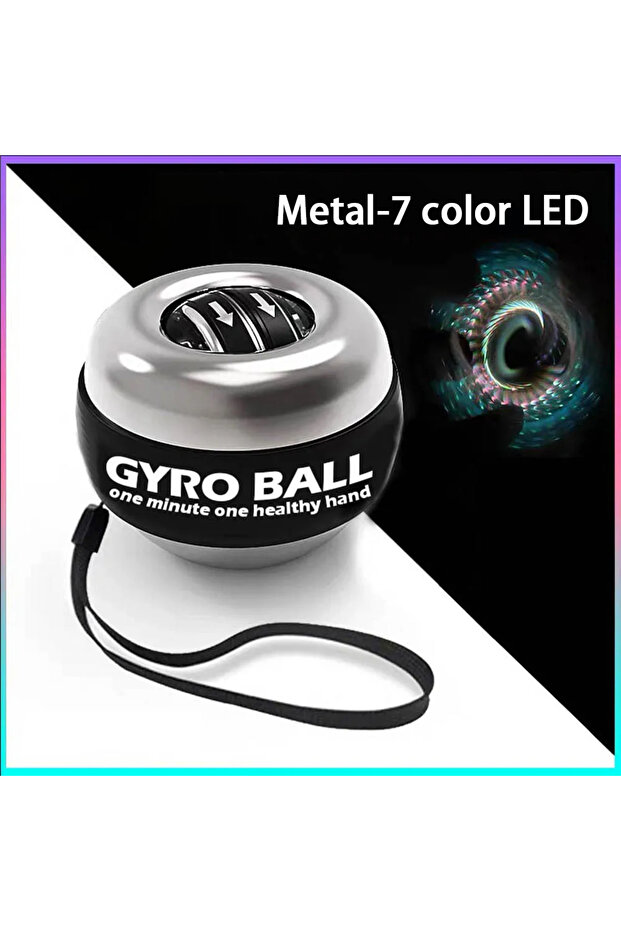 Choice كرة جيروسكوبية معدنية بسبعة ألوان وإضاءة LED، جهاز لتقوية عضلات ...