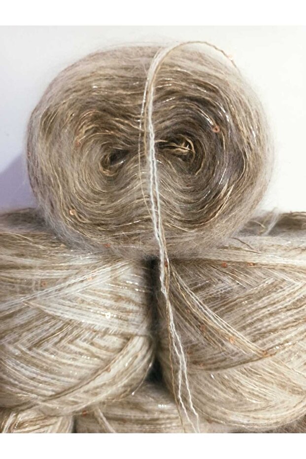 İPEK YÜN İPLİK DÜNYASI Angora Knitting Yarn 2 Ply (Ecru) Sim (Gold ...