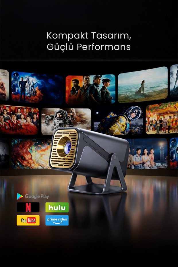 Teknodrone Android Taşınabilir Projeksiyon Cihazı Ev Sinema Sistemi 4K ...