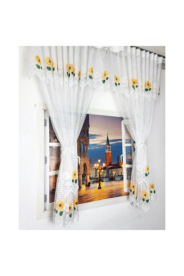 TREI STEJARI Set perdea de Pascani, Model 51136, 500cm x 160 H, Alb ...
