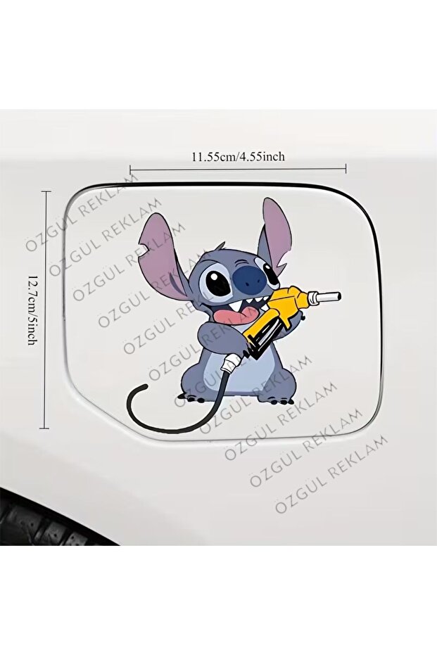 ÖZGÜL REKLAM Yakıt Kapağı İçin Stitch Karakter Sticker / Tatlı Araba ...