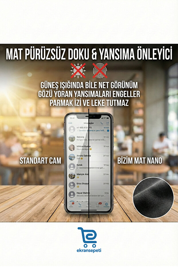 ekransepeti OPPO A74 UYUMLU MAT HAYALET 9H NANO KIRILMAZ EKRAN KORUYUCU ...