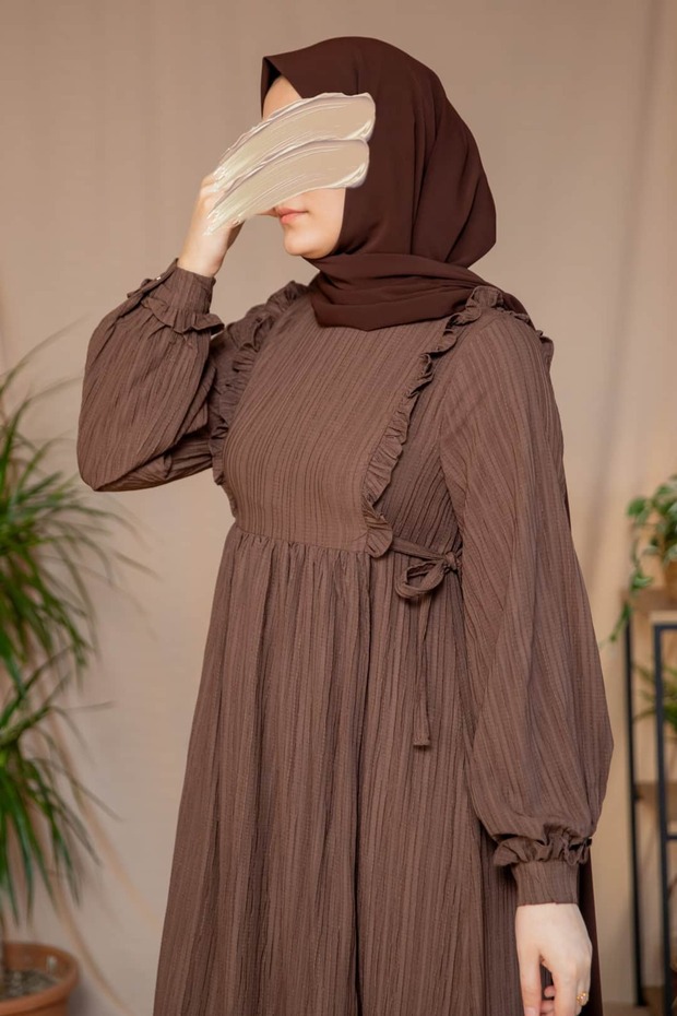 Nissra Ankanoor Violet Fabric Side-Tie Ruffle Dress 150cm Anka265131 ...