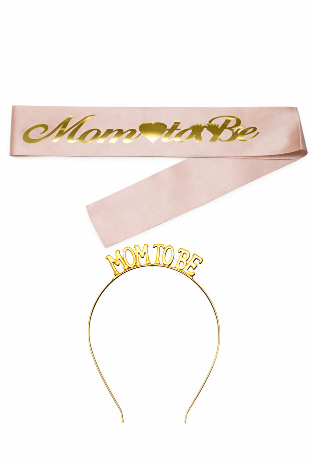 Larenya Mom To Be Metal Crown and Sash & Baby Shower Set & Rose Gold ...