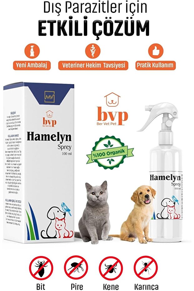 BRF ElivoraSell Hamelyn Bit-Pire-Kene Spreyi, Doğal Koruma, Kedi Köpek ...
