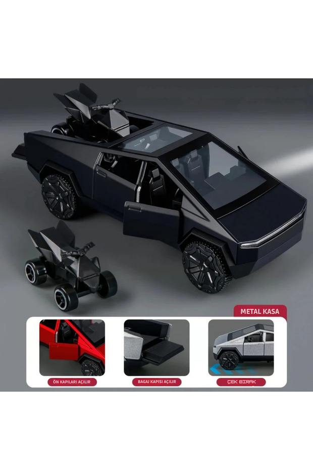 YILDIRIM OYUNCAK Die Cast Çek Bırak Metal Model Araba ATV'li Tesla ...