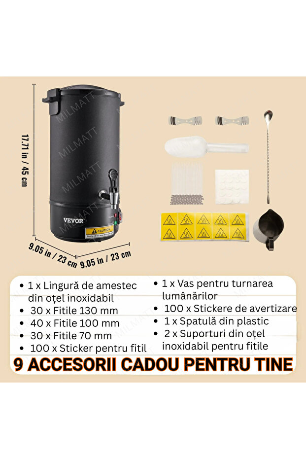 VEVOR Topitor de ceară de lumânări de 10 litri pentru uz comercial sau ...