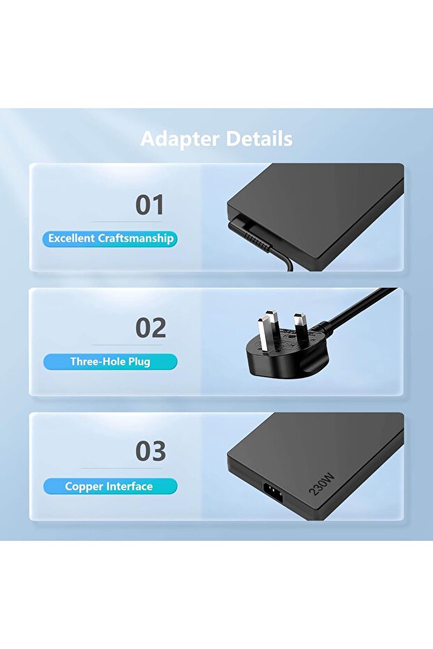 Generic 230W Charger for Lenovo Legion Y540 Y545 Thinkpad P50 P5 P53 ...