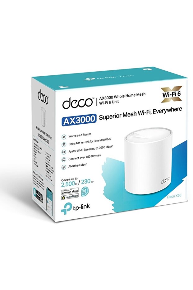 Tp-Link Sistem Mesh Wi-Fi Deco X50-PoE (1 bucată), Dual-Band, Wi-Fi 6 ...