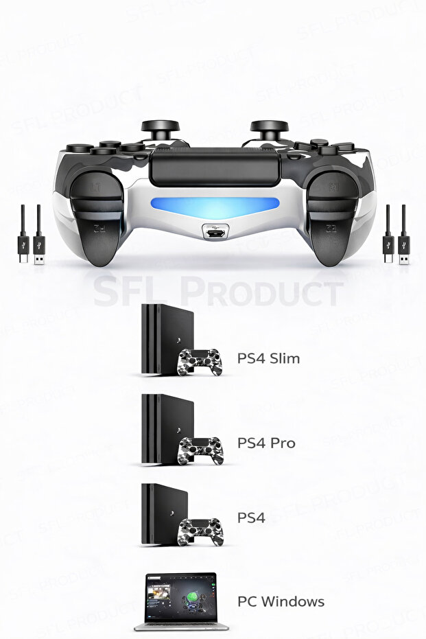 SFL Product Kamuflaj Desenli PS4 Oyun Kolu 2’li Set – PS4 / PS4 Slim ...