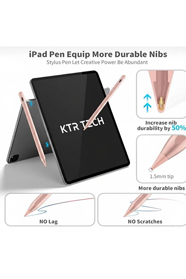 KTR TECH iPad Kalem A16 Air 6/7/8/9/10/11/12. Avuç Içi Red Palm ...