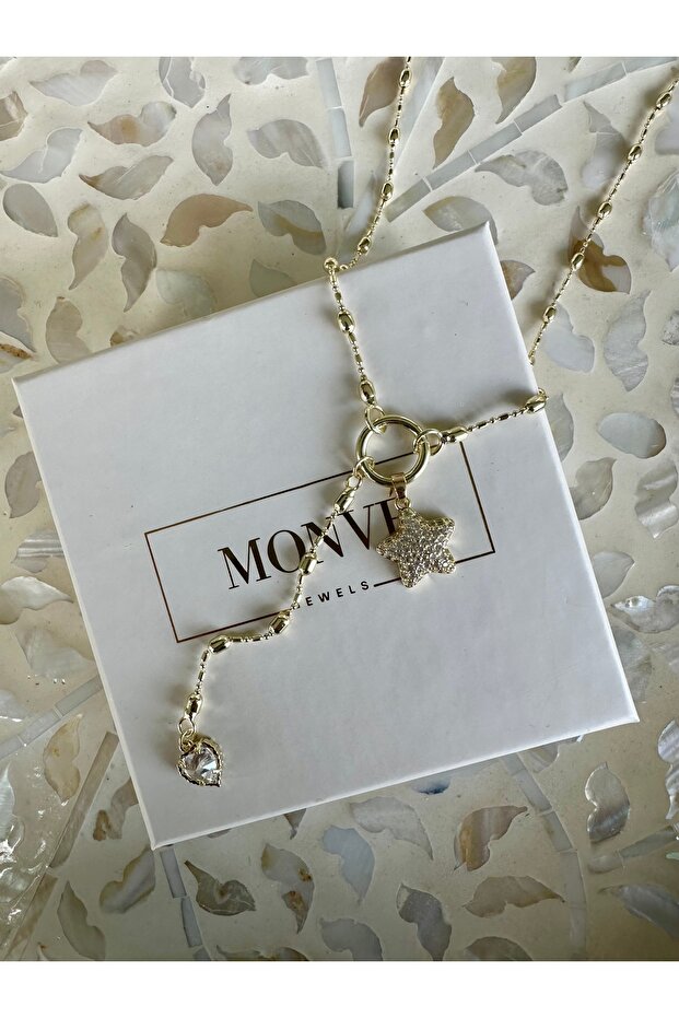 MONVEJEWELS Zirkon Taşlı Gold Y Kolye - Fiyatı, Yorumları