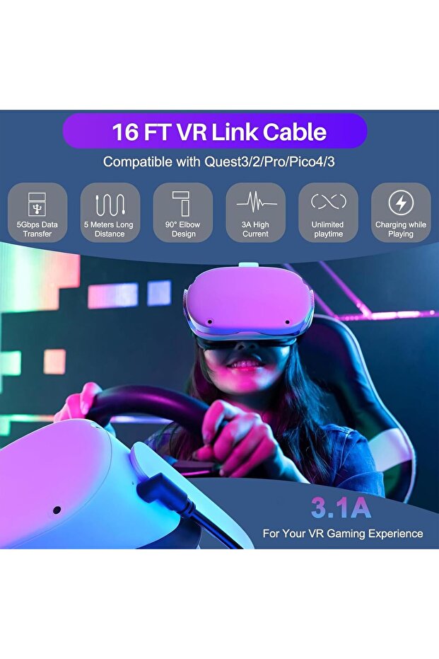 Generic Link Cable with Charging for Meta Quest 3s Oculus Quest 3 Quest ...