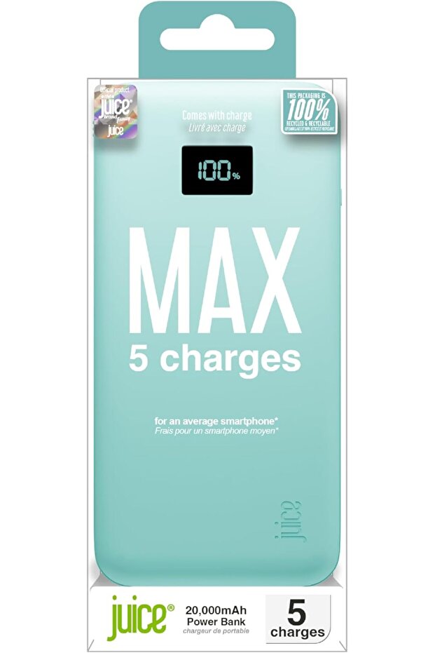 Juice Eco Integrated Max Power Bank 20000mAh – Portable Charger with ...