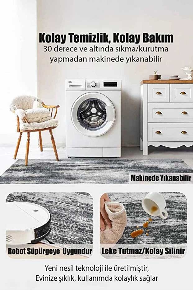 Qatalina Dijital Baskı Kaymaz Taban Yıkanabilir Hasır Desen Modern ...