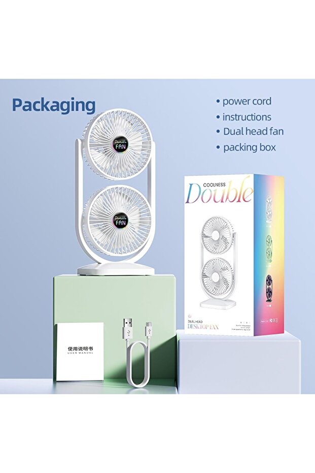 Generic Desk Fan, 6.3 Inch Tower Rotating Fan, 3-Speed with Strong ...
