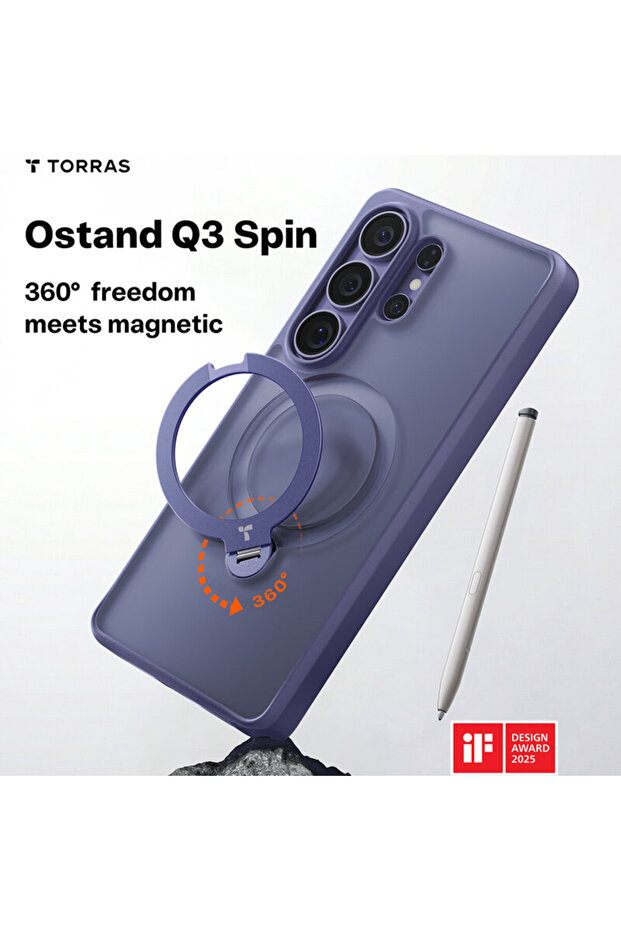 TORRAS Samsung Galaxy S26 Ultra Ostand Spin Series Case, Blue- Trendyol