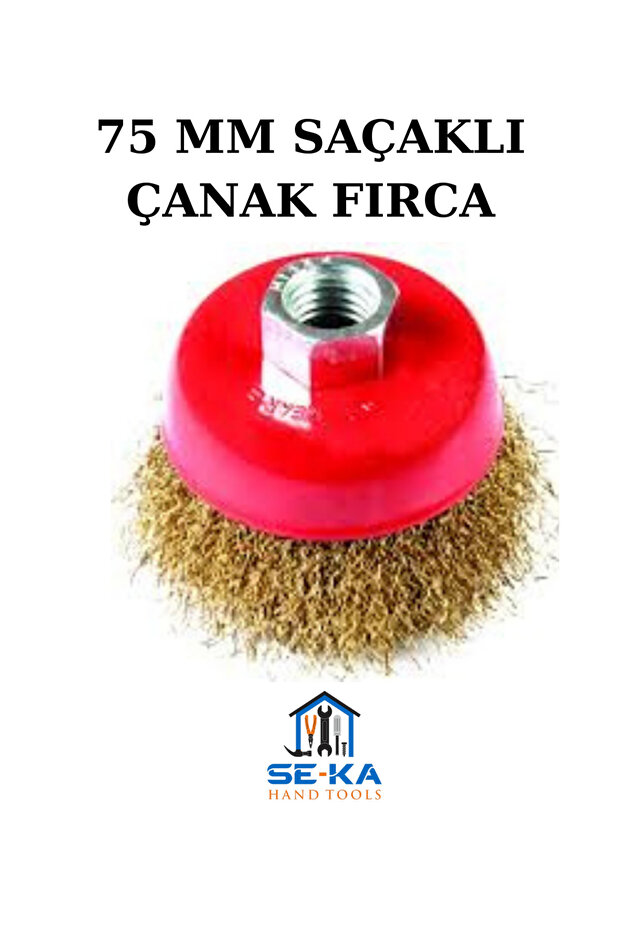 SEKA HAND TOOLS Saçaklı Çanak Tel Fırça 75 mm Spiral Taşlama Uyumlu ...
