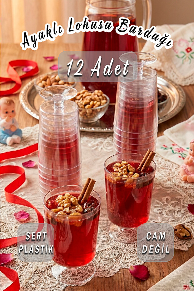 Ezupack 12'Lİ 170 ML Şeffaf Ayaklı Lohusa Zemzem Şerbet İkram Bardağı ...