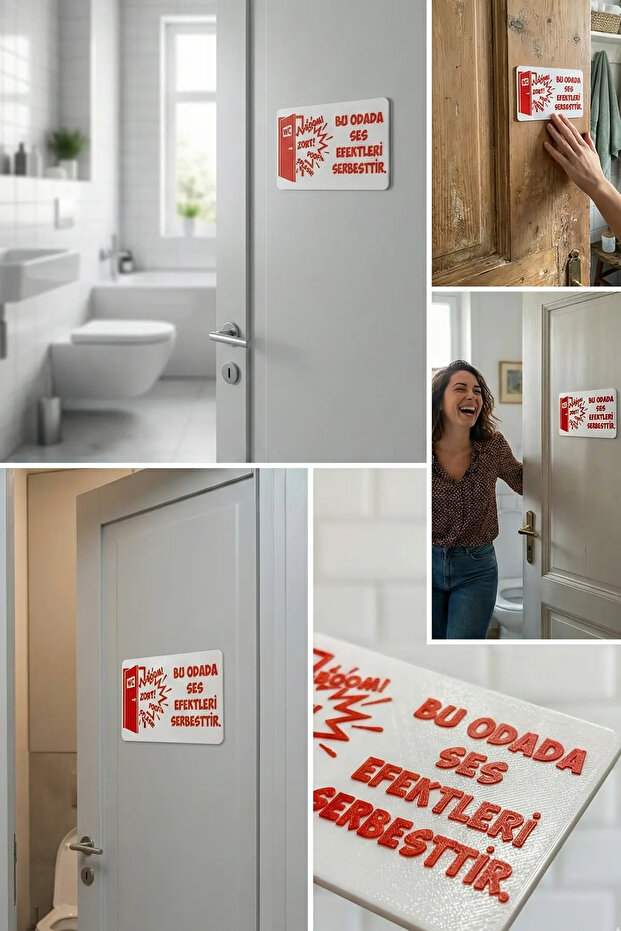 N NOXXO Humorous Toilet Door Sign - “Sound Effects Are Free” 3D ...