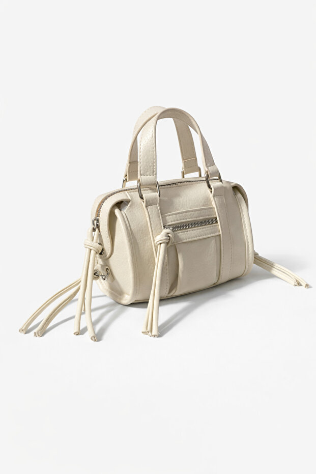 Çantacımstore Women's Mini Bowling Bag Cream- Trendyol
