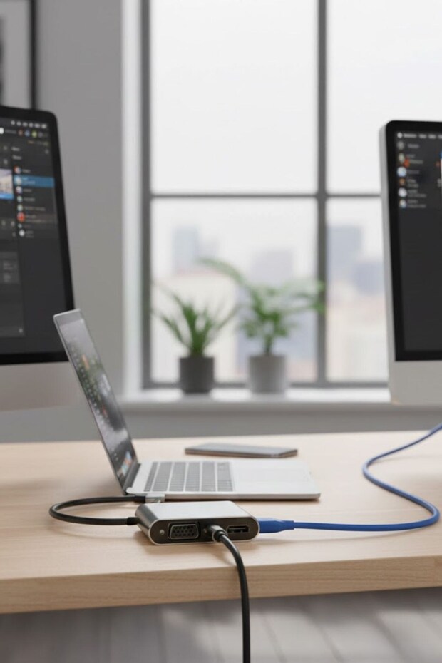 Greathings Adaptor convertor 4 în 1 de tip C la hub – Transmisie de ...